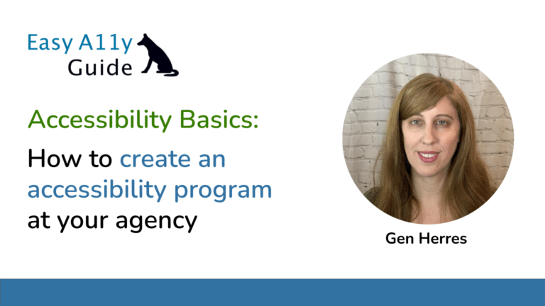 How to Create an Accessibility Program at Your Agency - Easy A11y Guide